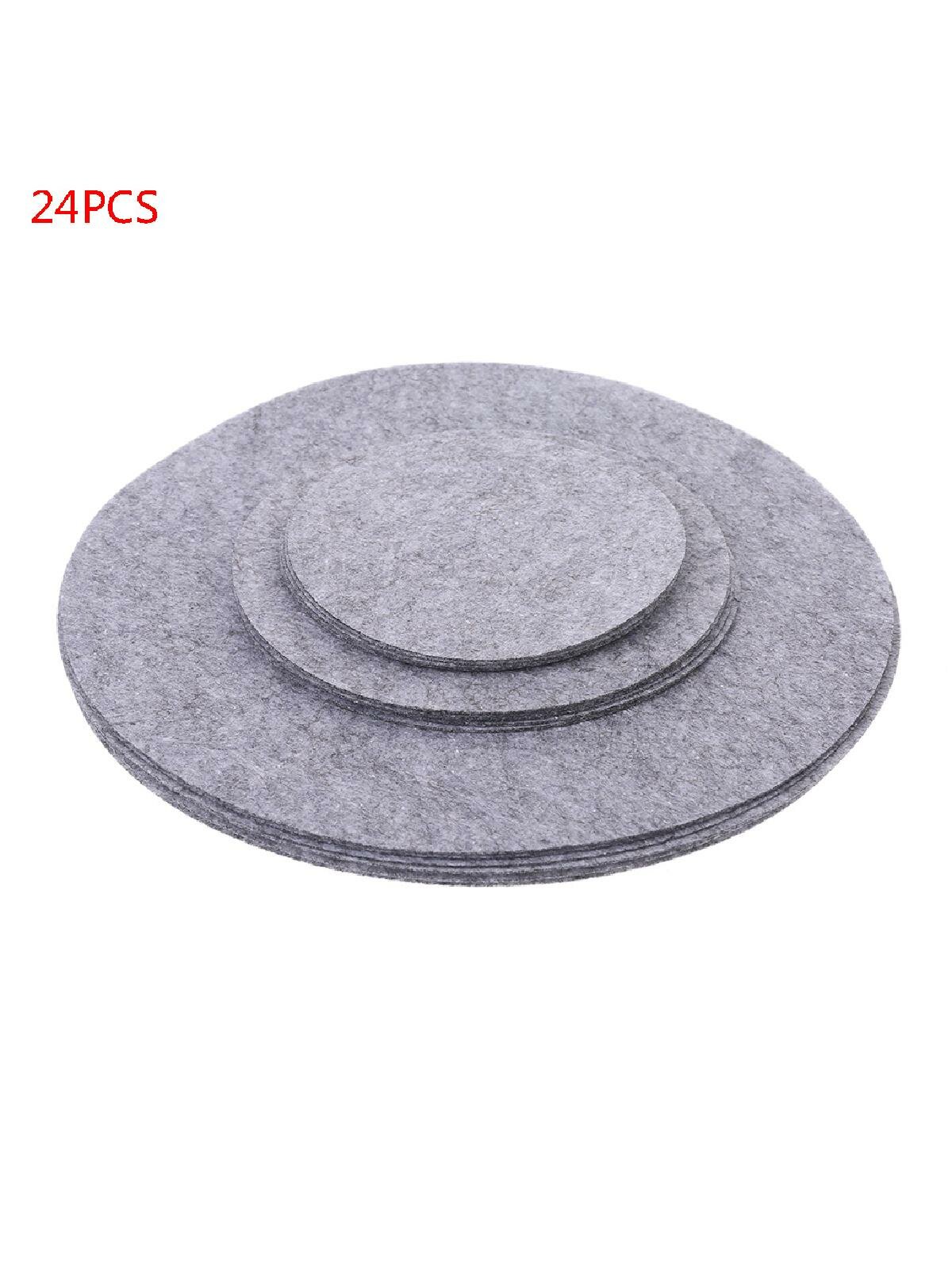 Набор из 24 мягких фетровых разделителей для тарелок 3 размеров, разделители для кастрюль, кухонная утварь, формы для выпечки