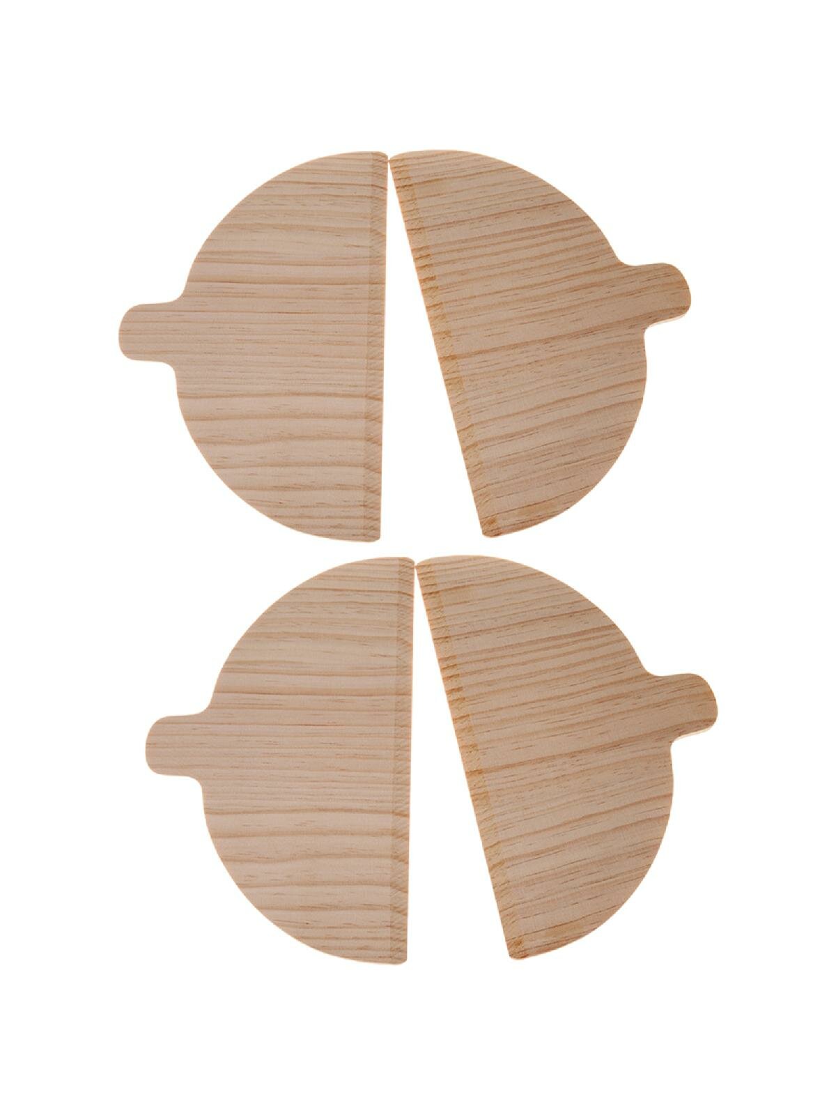 4 деревянные лопатки для пиццы полукруглой формы