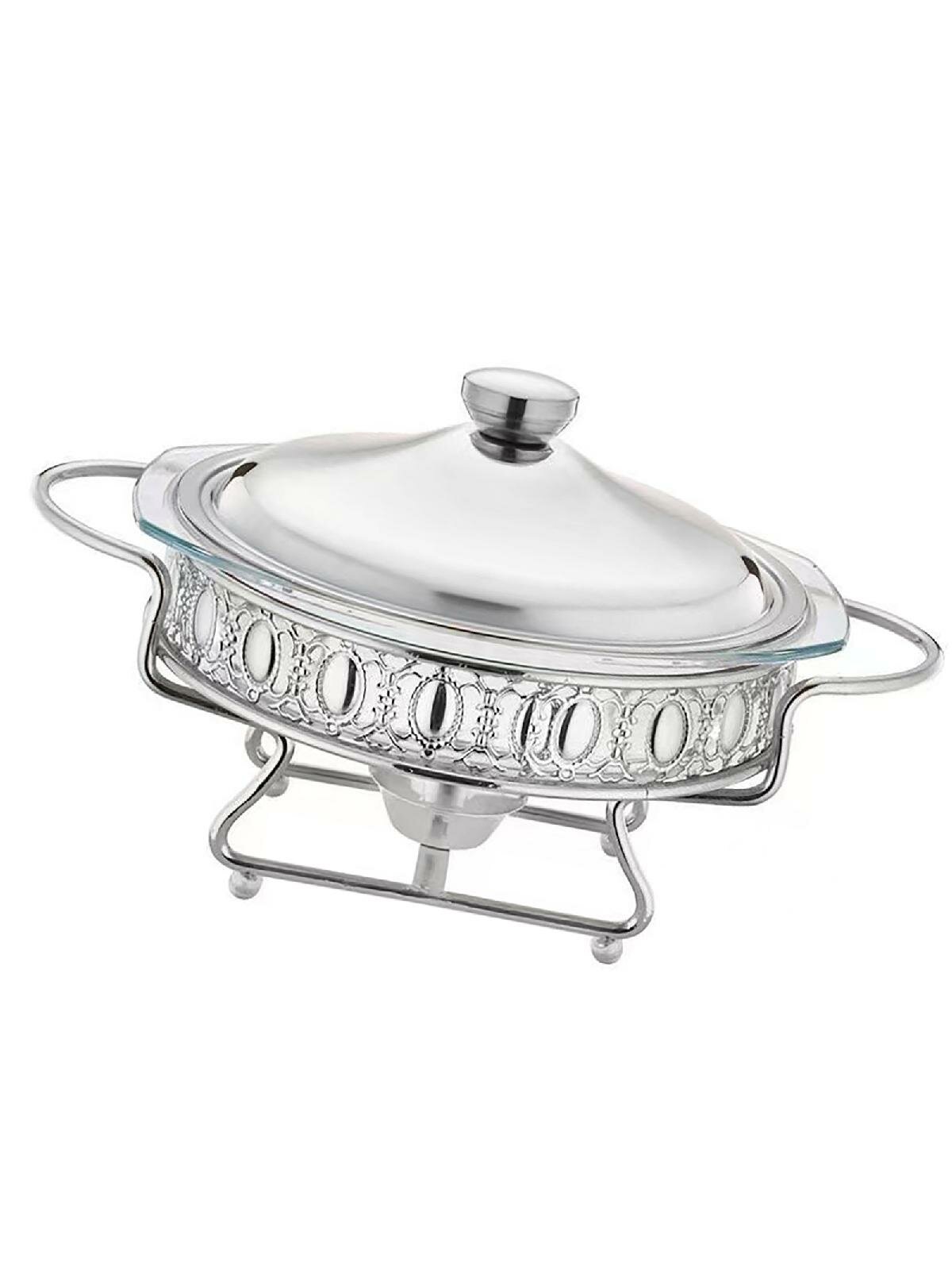 Элегантный круглый стеклянный подогреватель пищи, кухонная посуда Essential объемом 2,0 л, термостабильные кастрюли для повседневного использования