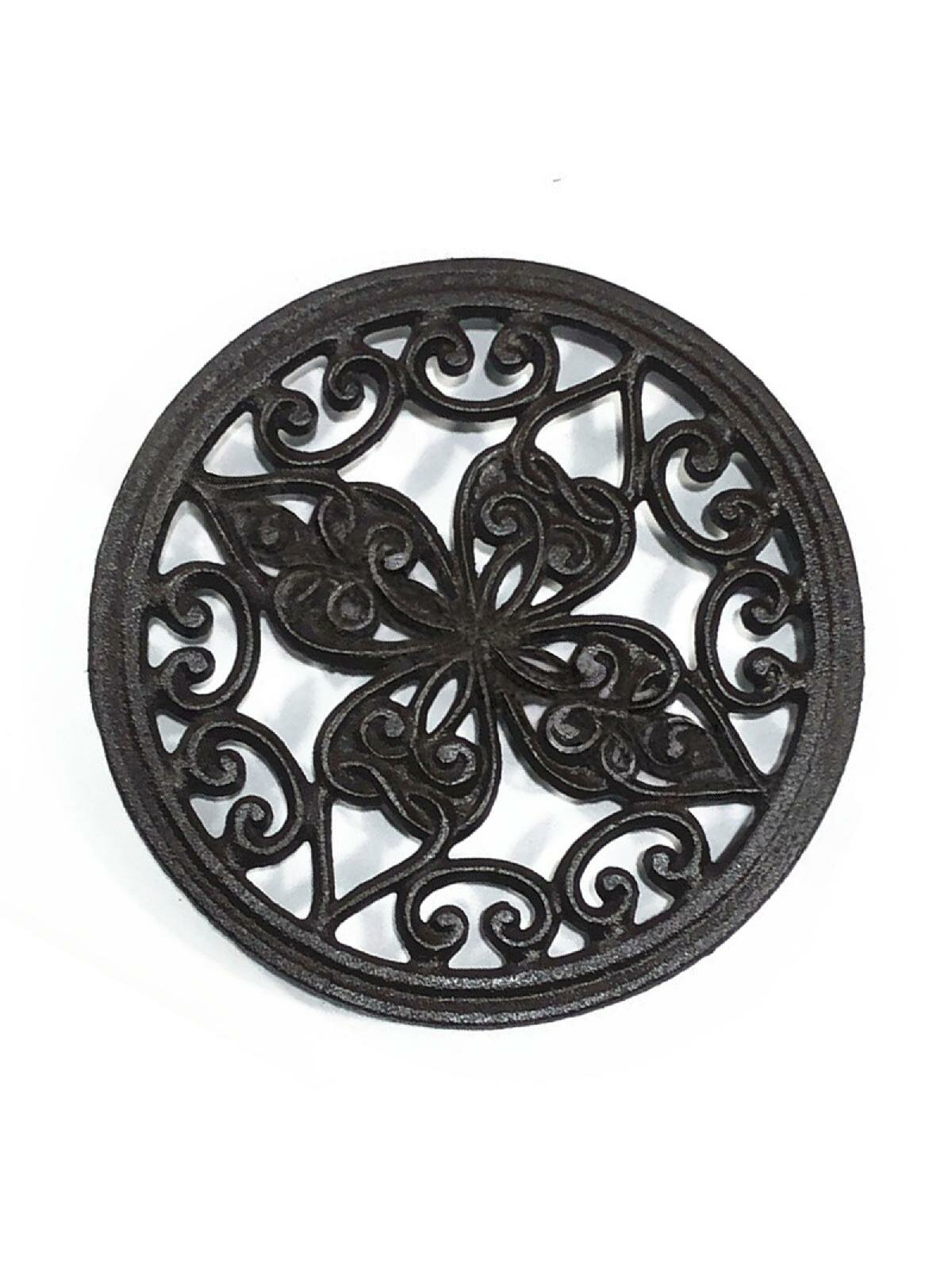 Чугунная подставка под горячее, подставка под горячее с цветочным узором, теплоизоляционная подставка для обеденного стола, украшение кухни