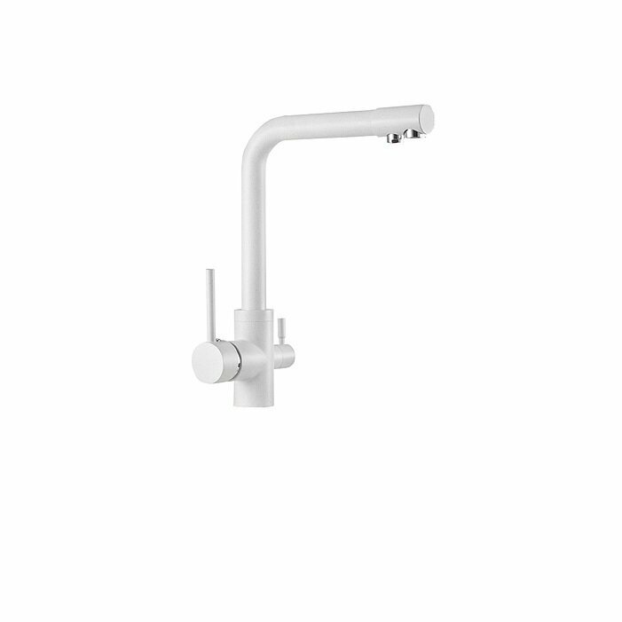 Смеситель для кухни MATRIX SMF-323607/WT 2 в 1 с краном для питьевой воды. Белый