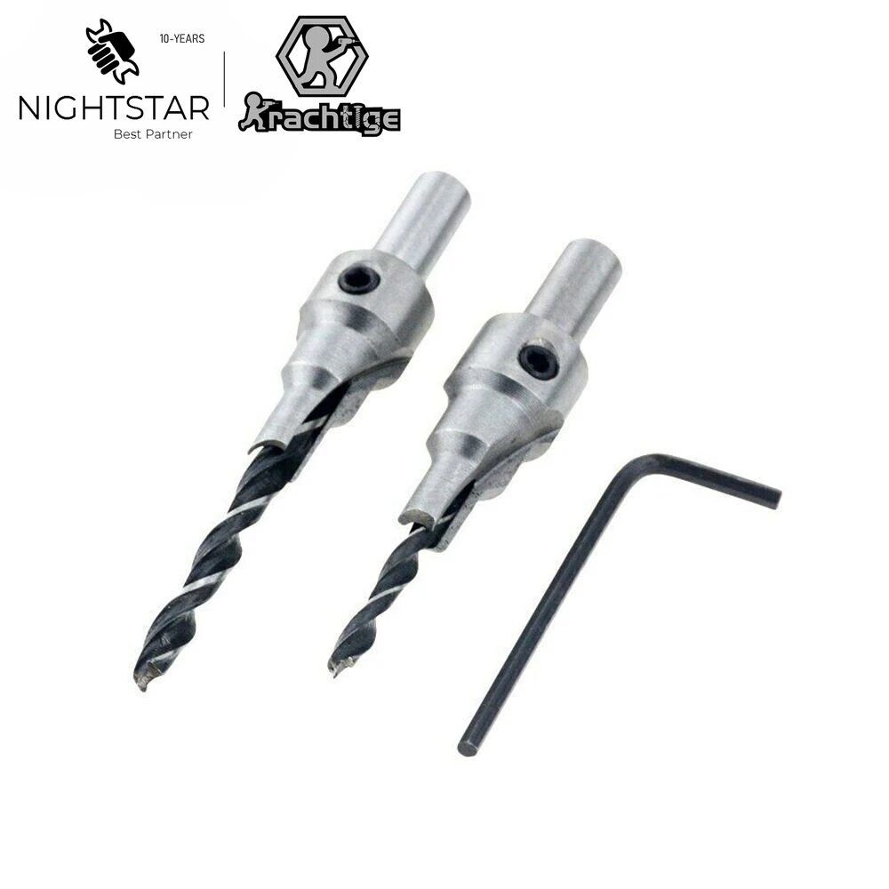 2 шт. 3 шаг зенковки сверла набор 6 мм 7 мм 10 мм 15 мм для дерева окна петли отверстие пилы Винт инструмент