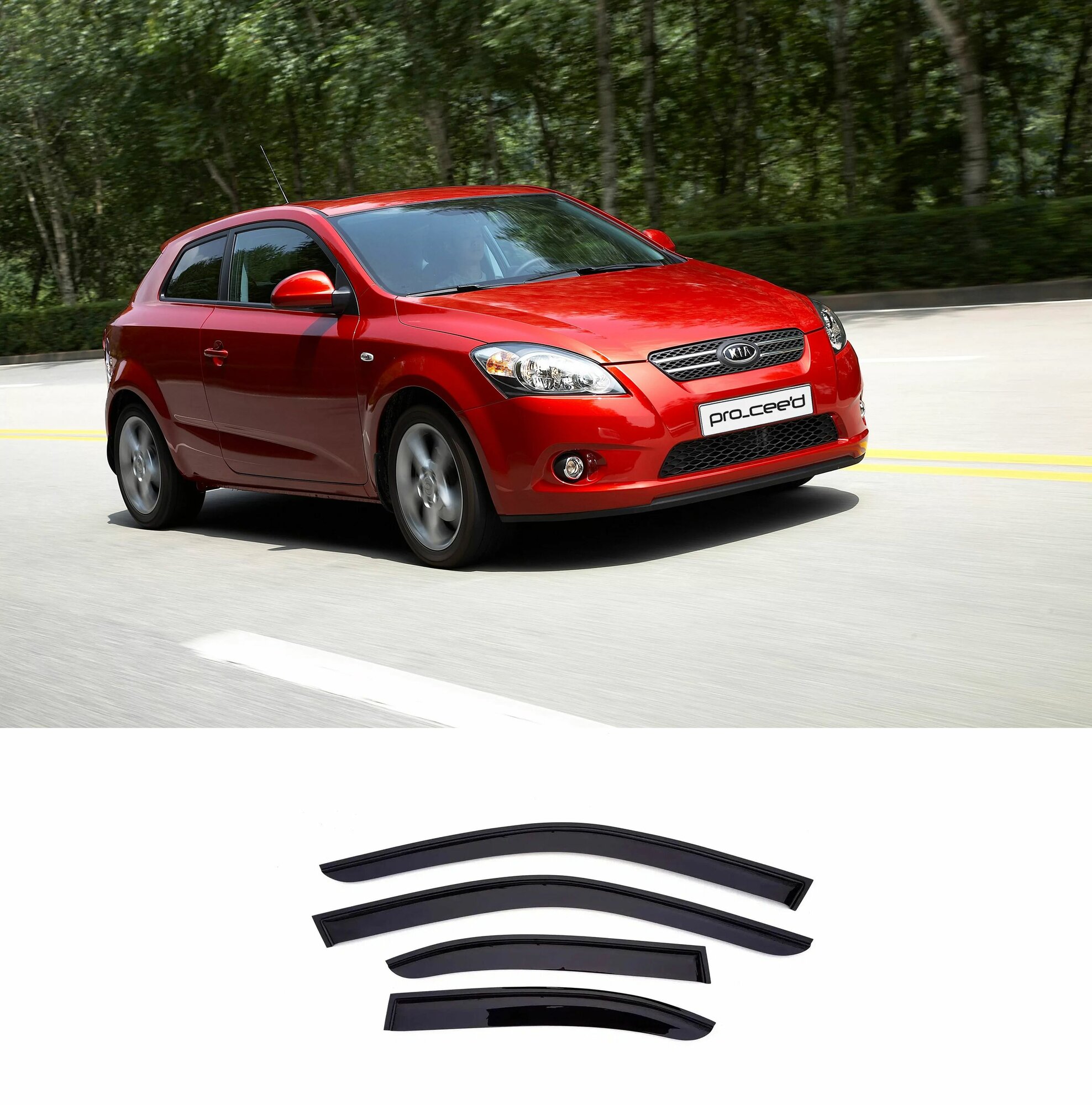 Дефлекторы боковых окон KIA Ceed Киа Сид 5дв. хэтчбек (2007-2012)