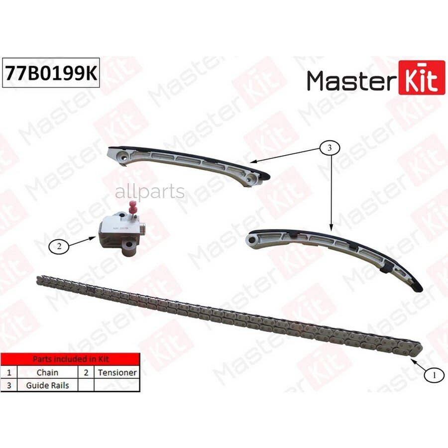 MASTERKIT 77B0199K Комплект цепи ГРМ Mazda CX-7 L3VDT 2007-