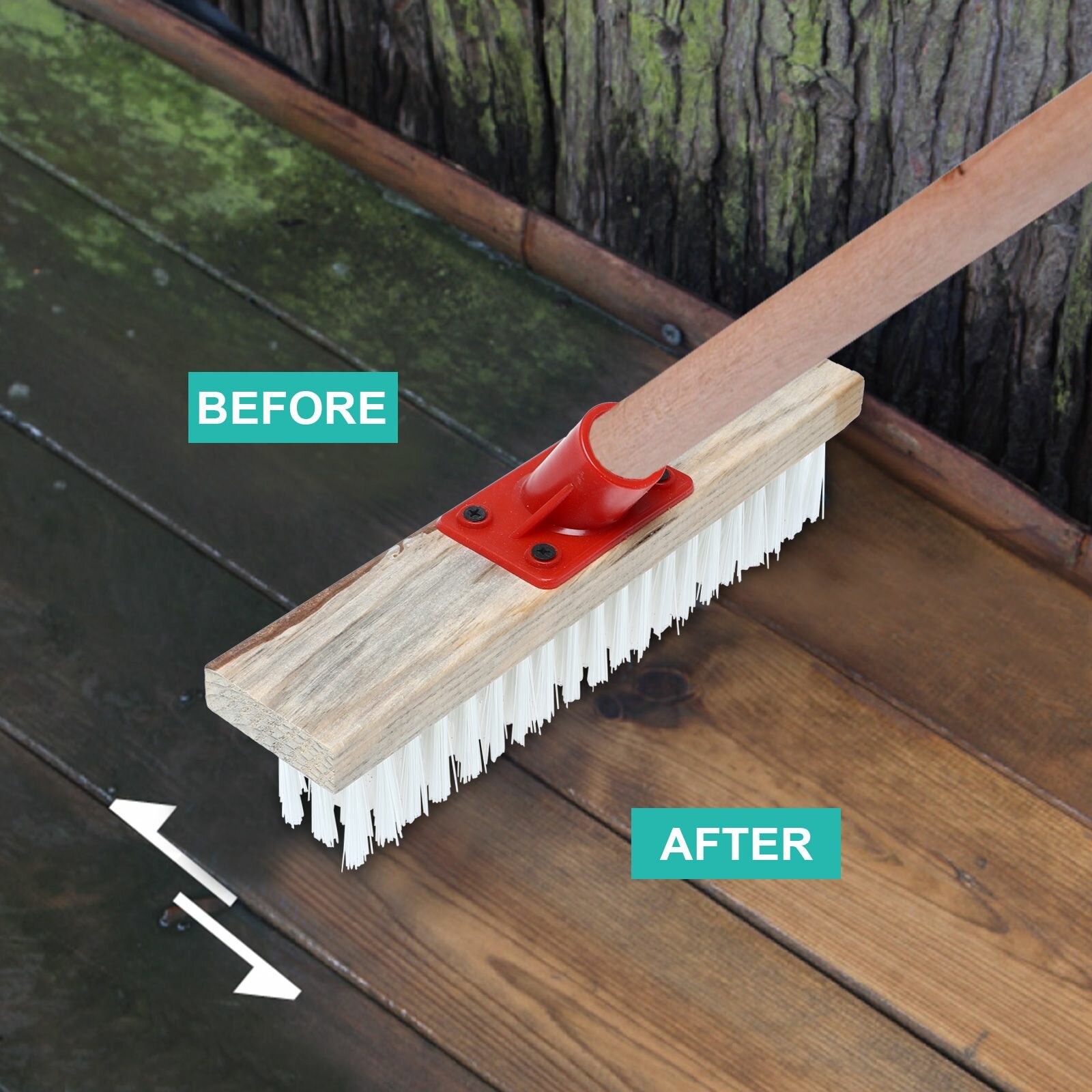 Черенок с жесткой насадкой для очистки напольных покрытий, долговечные щетины, 1 шт, 27.00x11.00x7.00 см