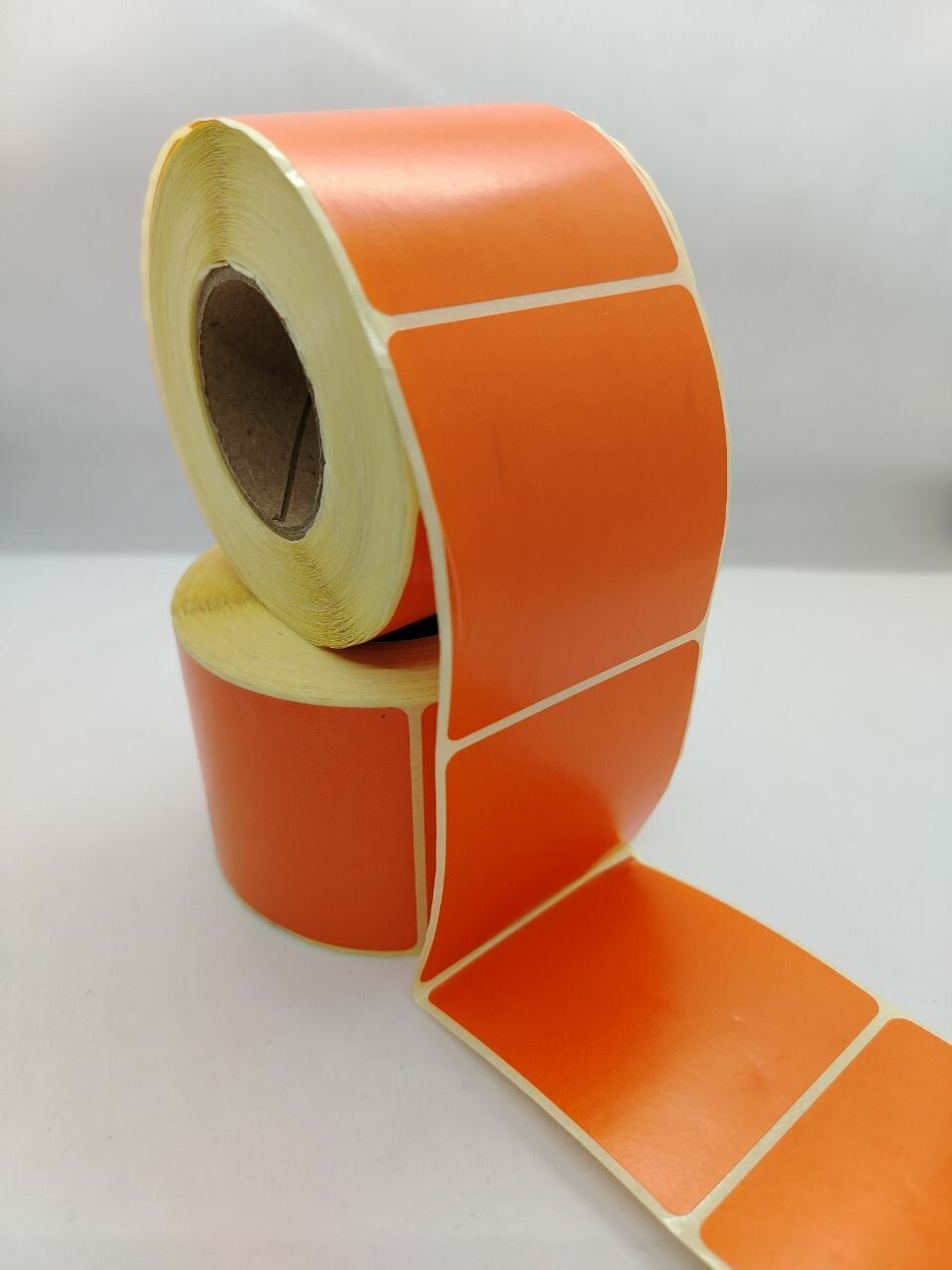 Термоэтикетка ЭКО 58x40 мм оранжевая (комплект из 2 роликов, 1000 этикеток)