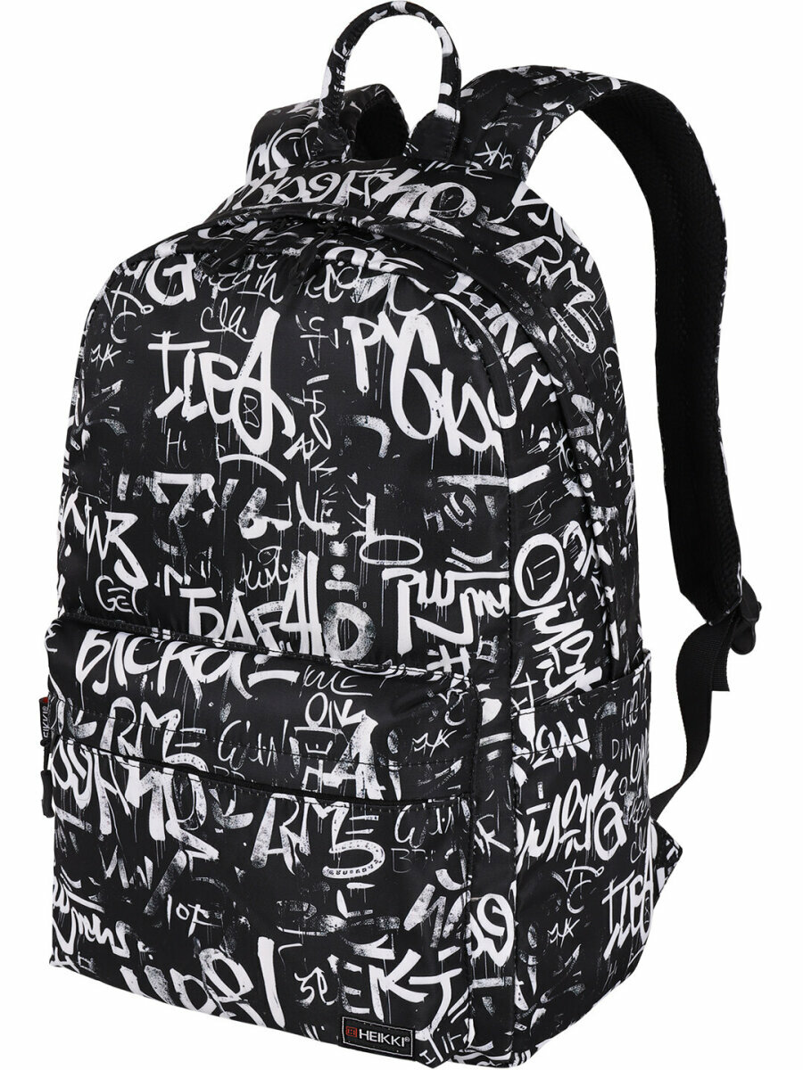 Рюкзак женский мужской, школьный спортивный городской, для подростка черный с карманом для ноутбука, 42х26х14 см, Heikki, 273851