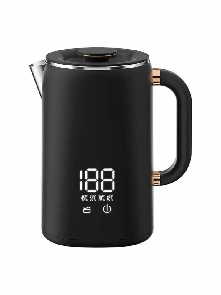 Электрический чайник чайник автоподогрев121, черный, черно-серый