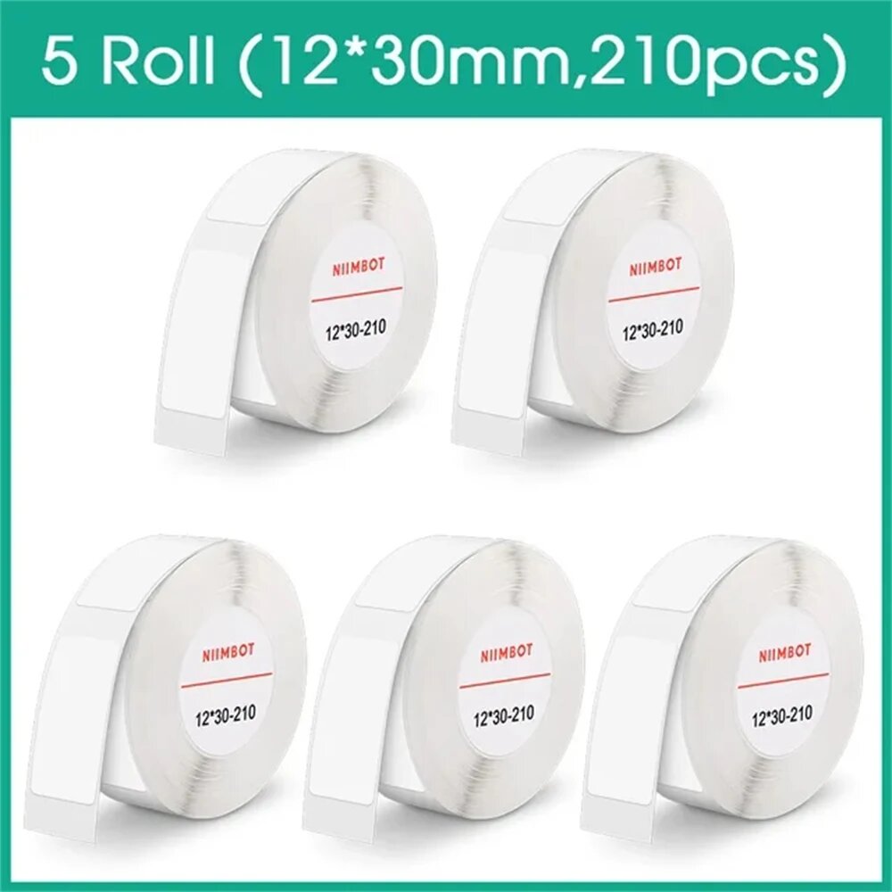 5 рулонов этикеток Niimbot 12x30-210, белые