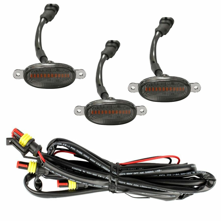 3шт Дымовая Линза Янтарного Цвета Со Светодиодной Подсветкой Передней Решетки Drl Для F150 Raptor Style