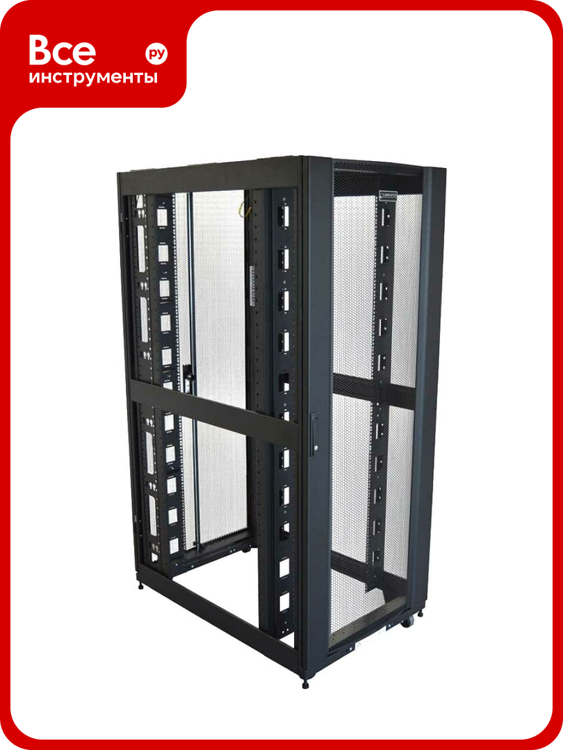 Шкаф LANMASTER DCS 48U 800x1200 мм, с перфорированными дверьми, без боковых панелей черный LAN-DC-CBP-48Ux8x12, серый