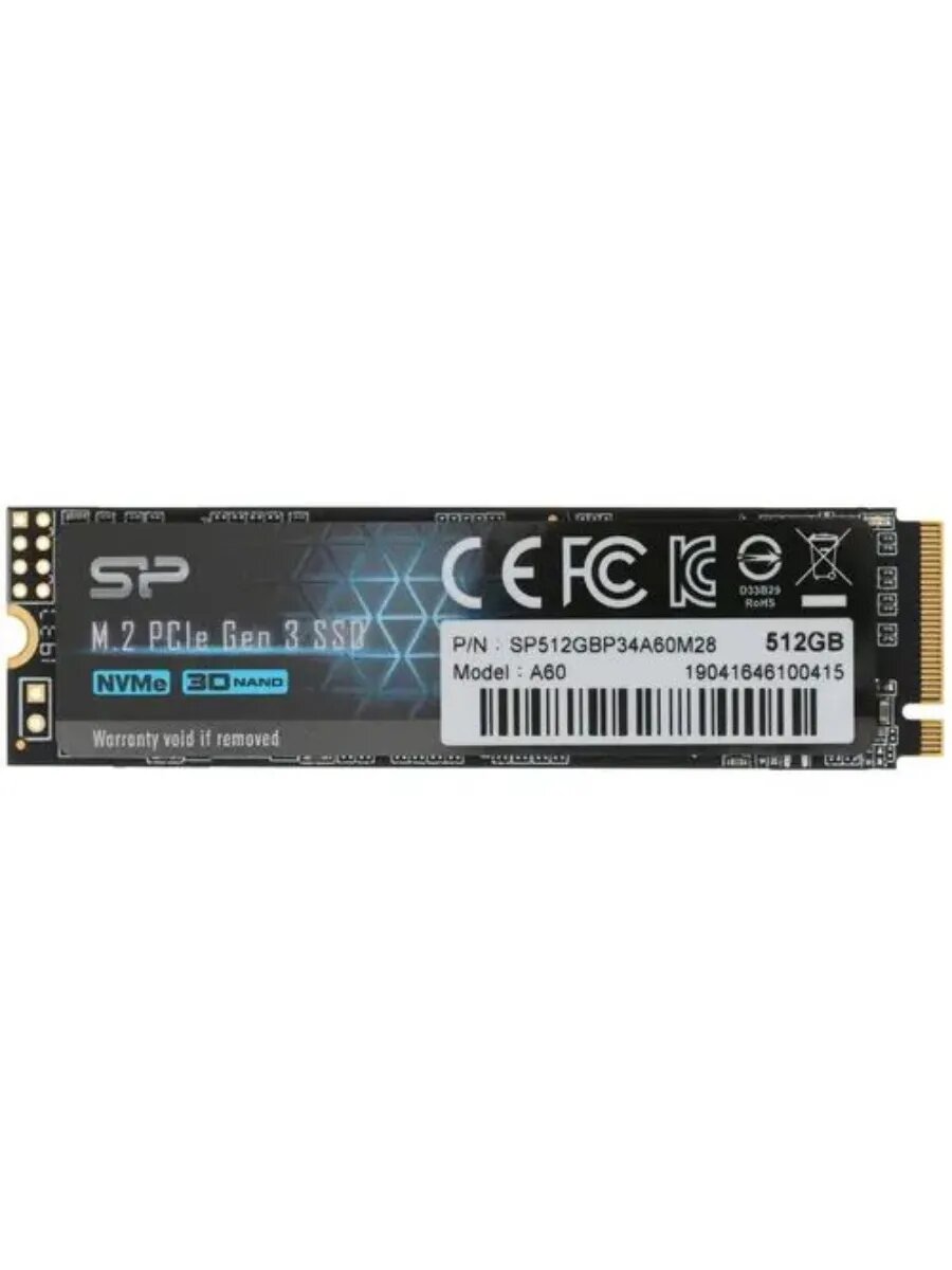 512 ГБ M.2 NVMe накопитель SP512GBP34A60M28 - PCIe 3.0