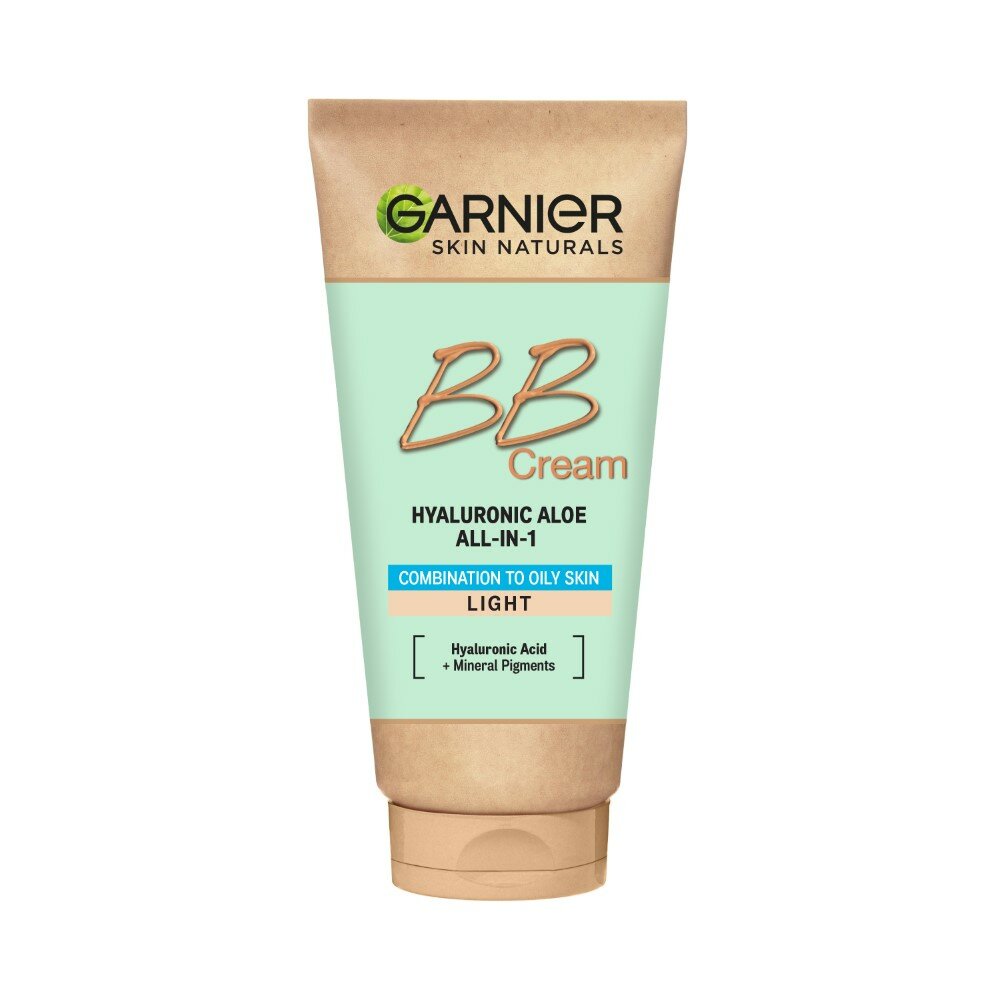 Garnier skin naturals вв крем для лица смешанная и жирная кожа гиалуроновый алоэ-уход 5-в-1 тон светло-бежевый spf25 50 мл