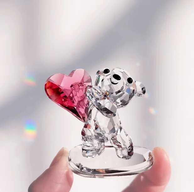 Фигурки медведей из хрусталя heart bear2