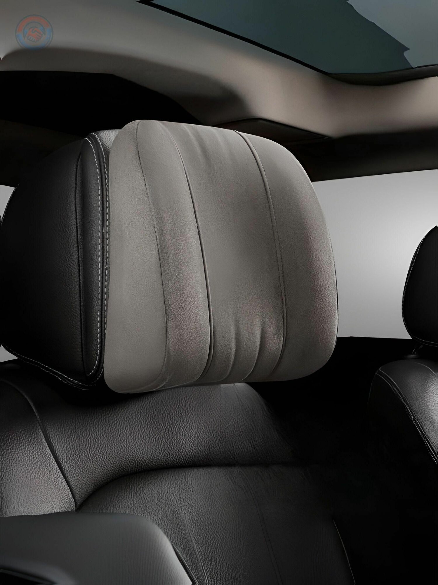 Автомобильная подушка на подголовник с эффектом памяти для комфорта в дороге, черная анатомическая подушка для водителя и пассажиров, универсальное крепление на липучках, мягкая алькантара