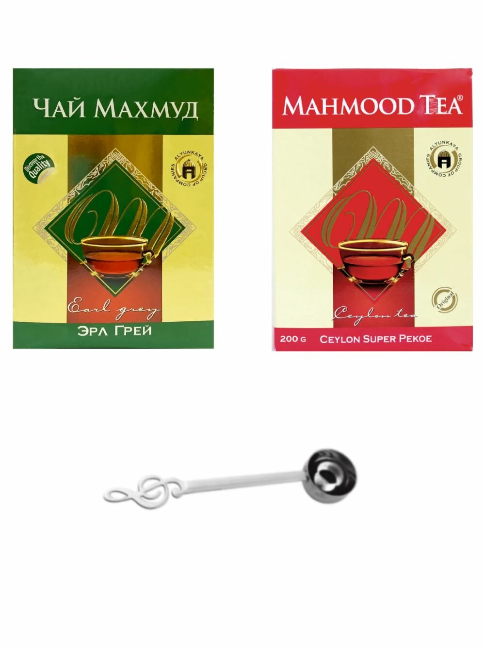 Чай черный Махмуд "Эрл Грей" с ароматом бергамота + "Цейлонский Супер Пеко" 200 г + ложка