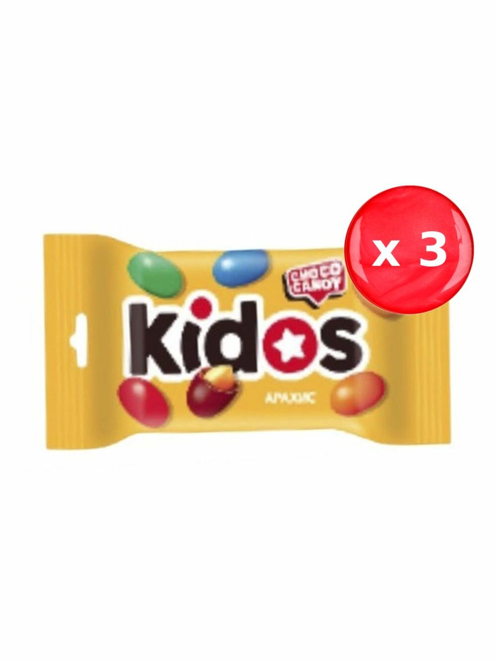 Драже Kidos арахис в шоколаде, 38 г х 3 шт