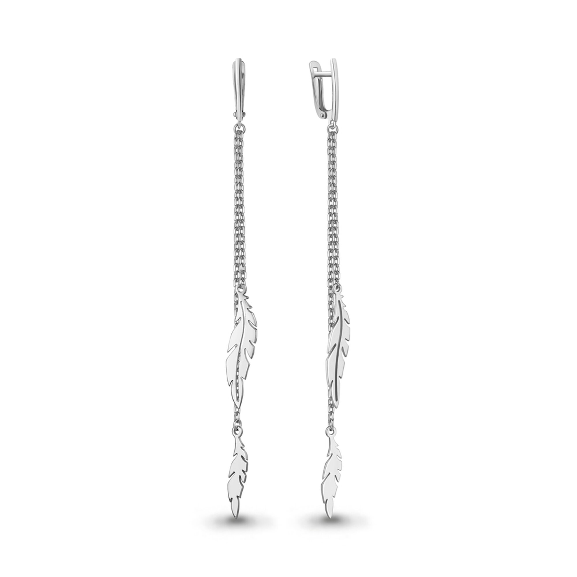 Серьги, серебро, 925 проба, родирование