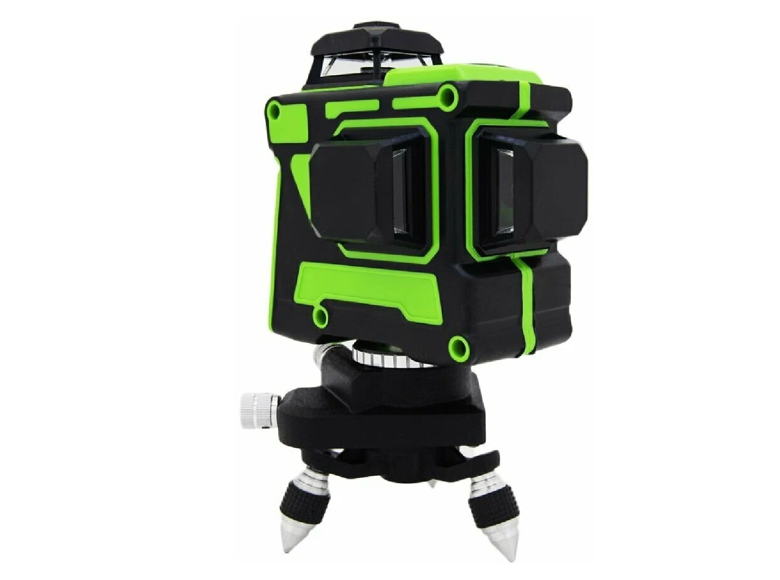 Лазерный уровень / нивелир Hilda 3D black green, 12 линий, зеленый луч, (комплектация на фото), черный