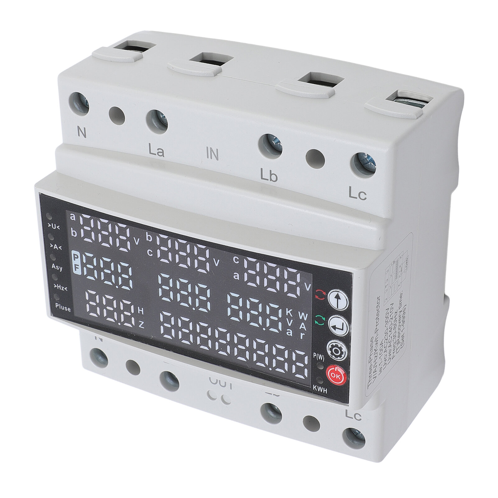 Регулируемое устройство защиты напряжения 100A 3 фазы многофункциональное напряжение ток частота мощность защитное устройство