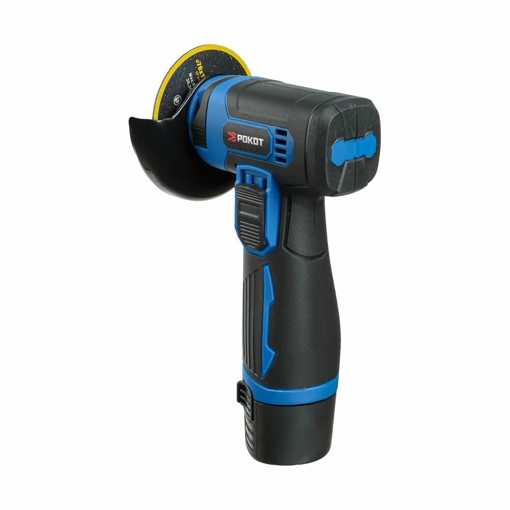 Шлифовальная машина угловая аккумуляторная рокот мини, 12В, 75 мм, 19500 об/мин, 2.0 Ач 699-042