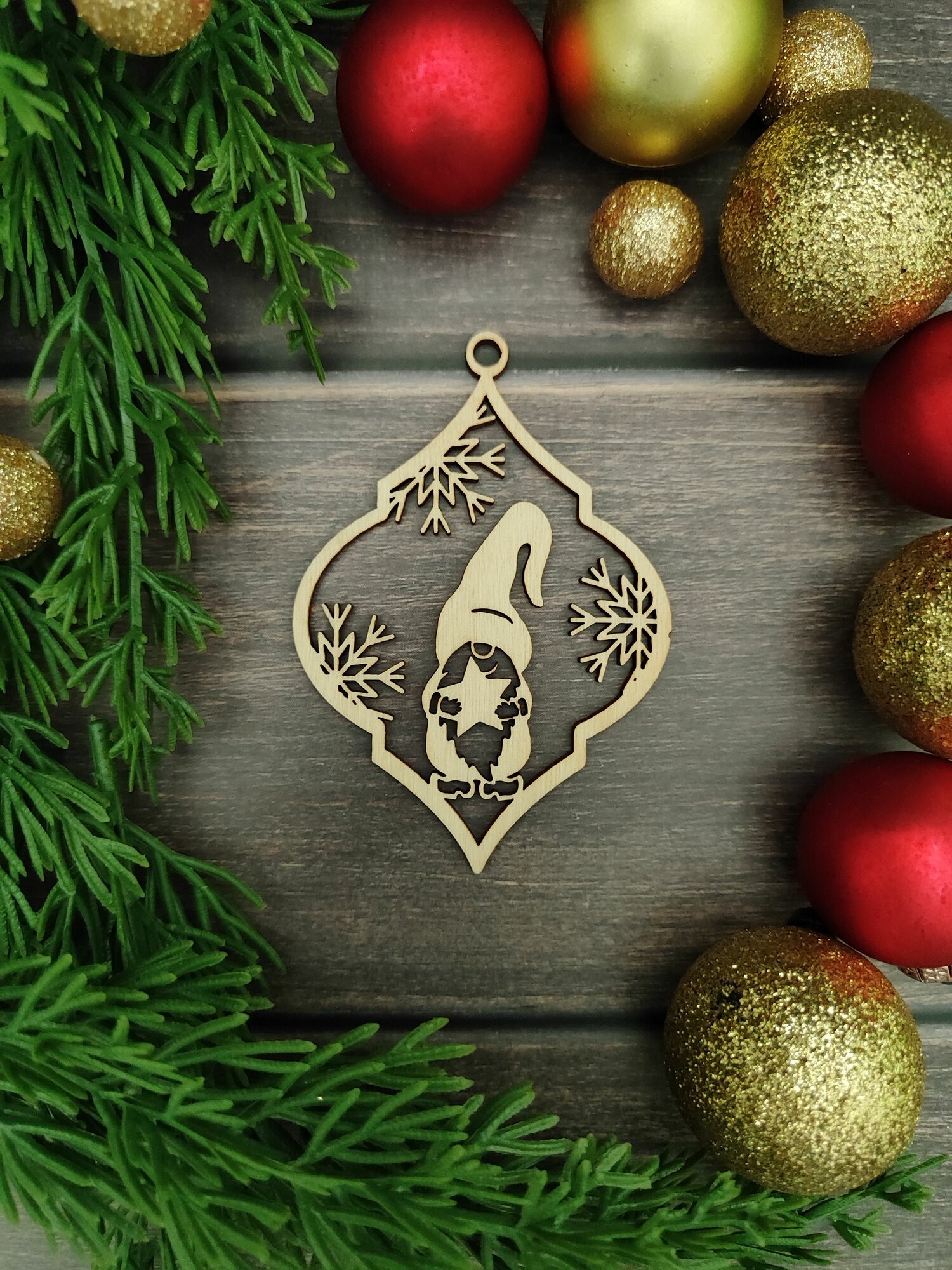 Деревянная новогодняя елочная игрушка для росписи поштучно