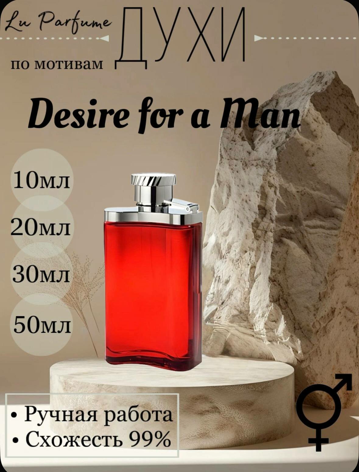 Духи ручной работы по мотивам 'Desire for a Man', для мужчин