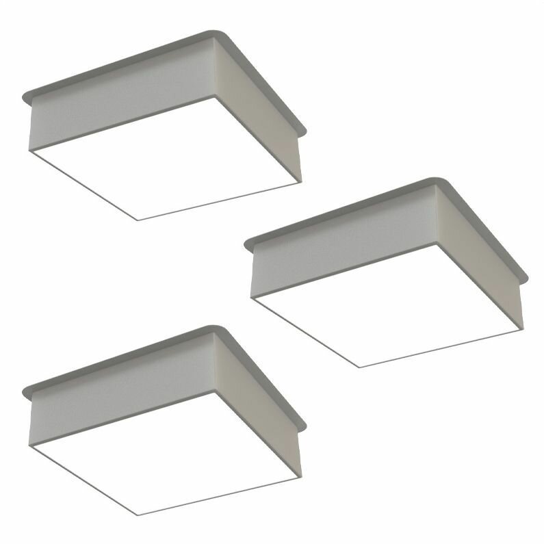 Светодиодный светильник Грильято Домино 150х150 12Вт 6500К серый