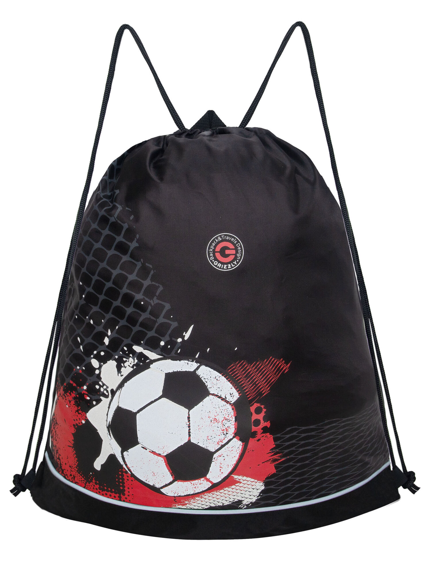 Мешок для обуви GRIZZLY с одним отделением, с боковым карманом, укрепленным дном, для школы, для мальчика OM-41-2/2