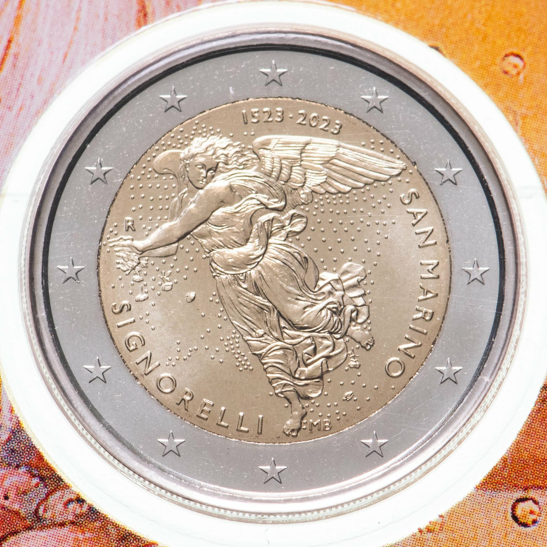 Сан-Марино 2 евро 2023 Лука Синьорелли, Биметалл, в сохранности UNC
