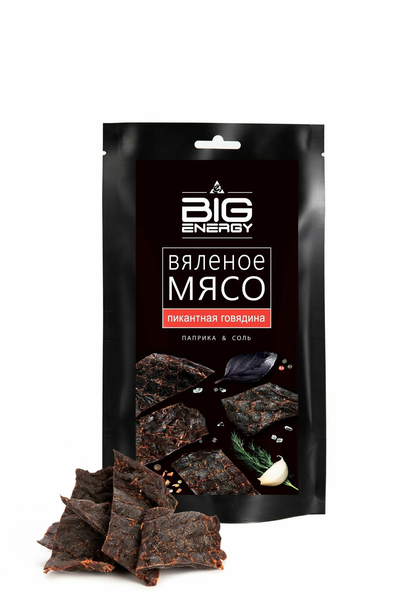 Мясо вяленое пикантная говядина "Big energy" 50 гр, 4 шт.