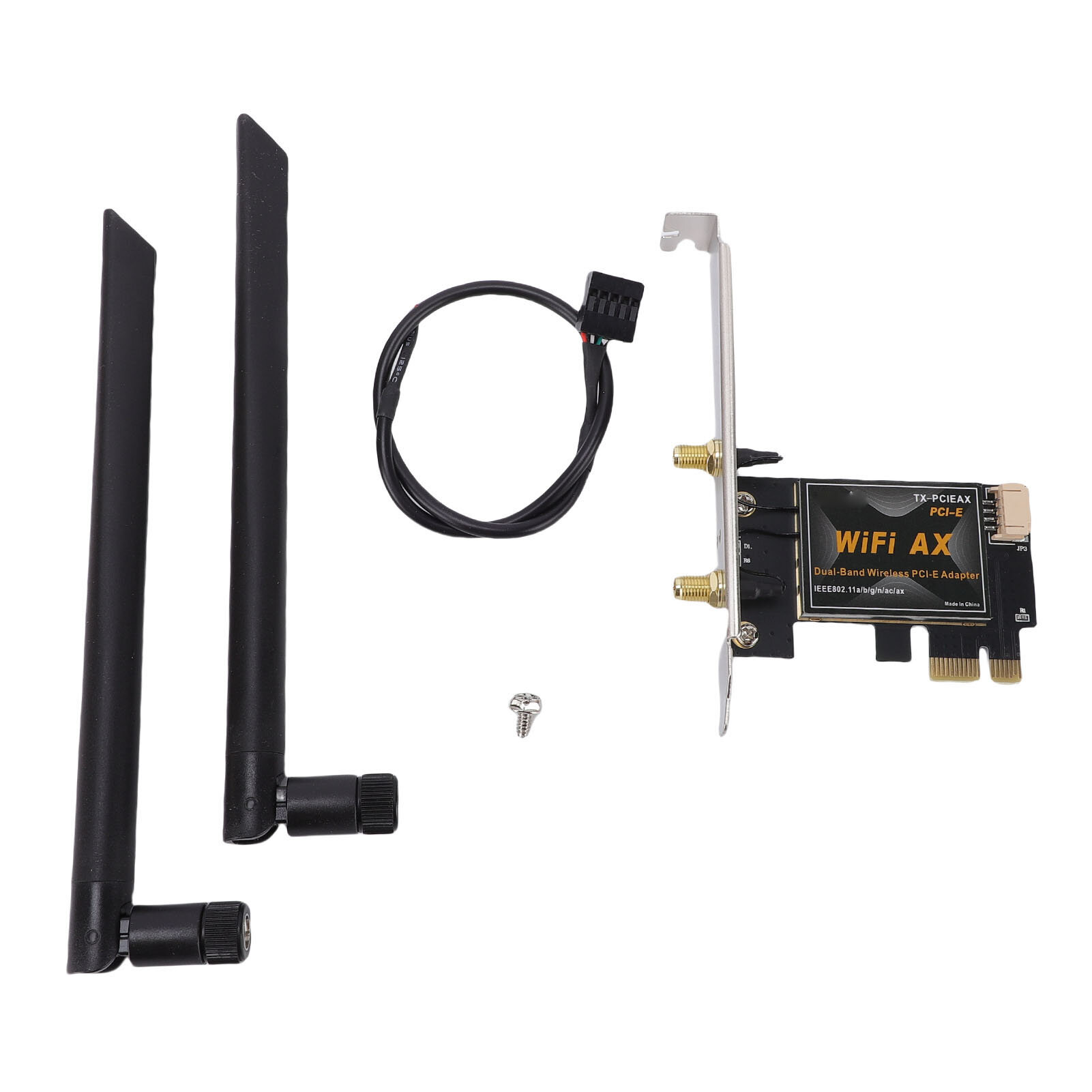 WiFi 6 PCIe Card Настольный беспроводной сетевой адаптер Поддержка Windows 10 11 OFDMA MU-MIMO 2,4G 5G Двухдиапазонная антенна 8dBi Шифрование WPA3