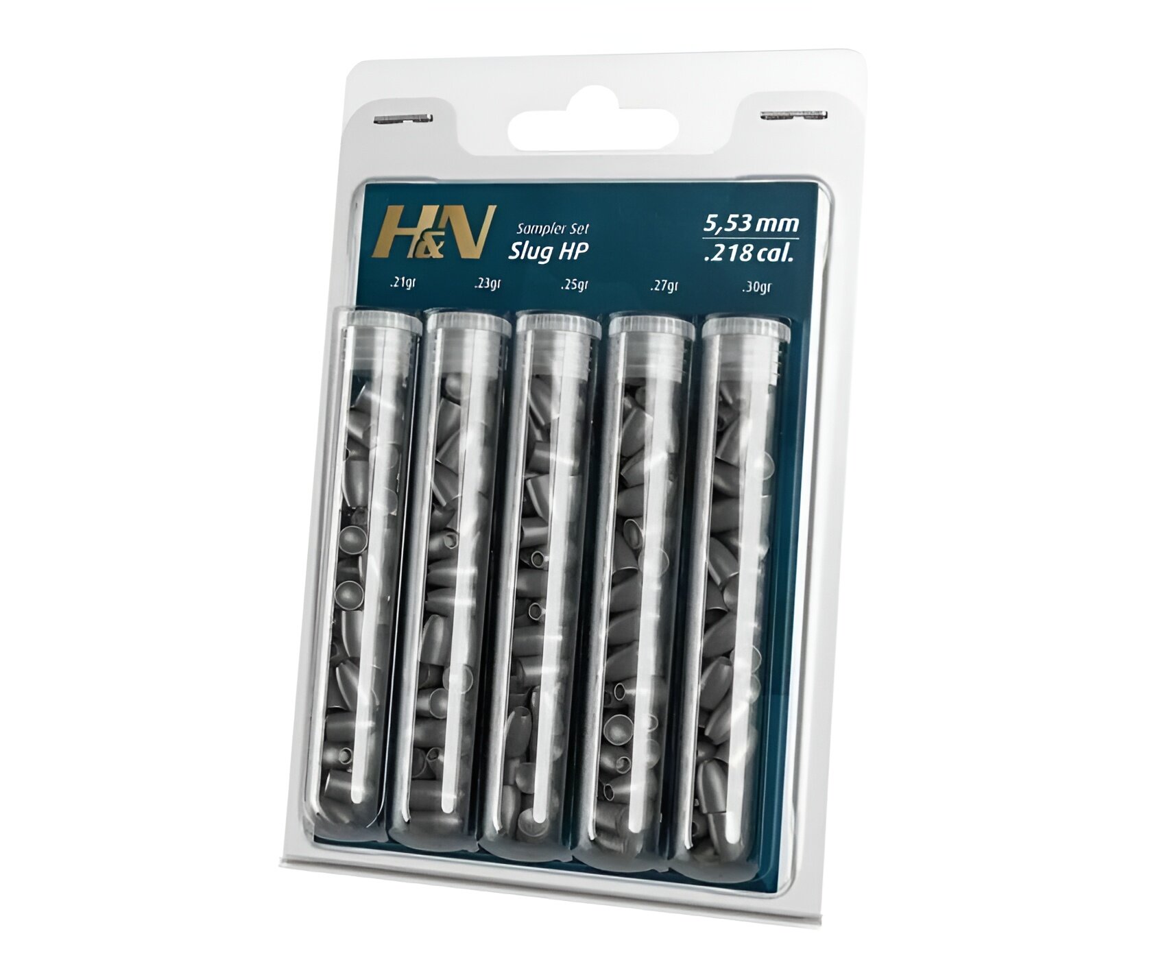 Пули H&N Slug Sampler Set HP II (набор) 5,5 мм, 1,36-1,94 гр, 21-30 гран) 200 шт.