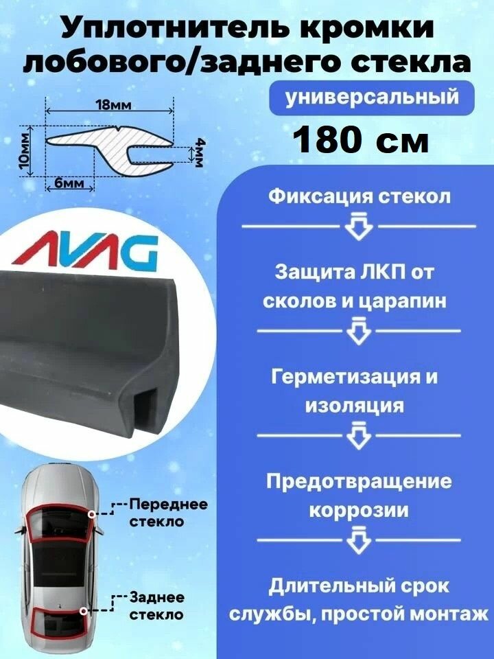 Уплотнитель кромки лобового стекла для KIA Ceed II