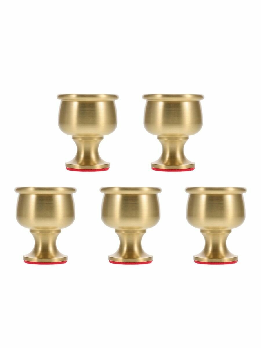 Набор из 5 латунных чаш для подношений золотистого цвета для декора алтаря и медитации
