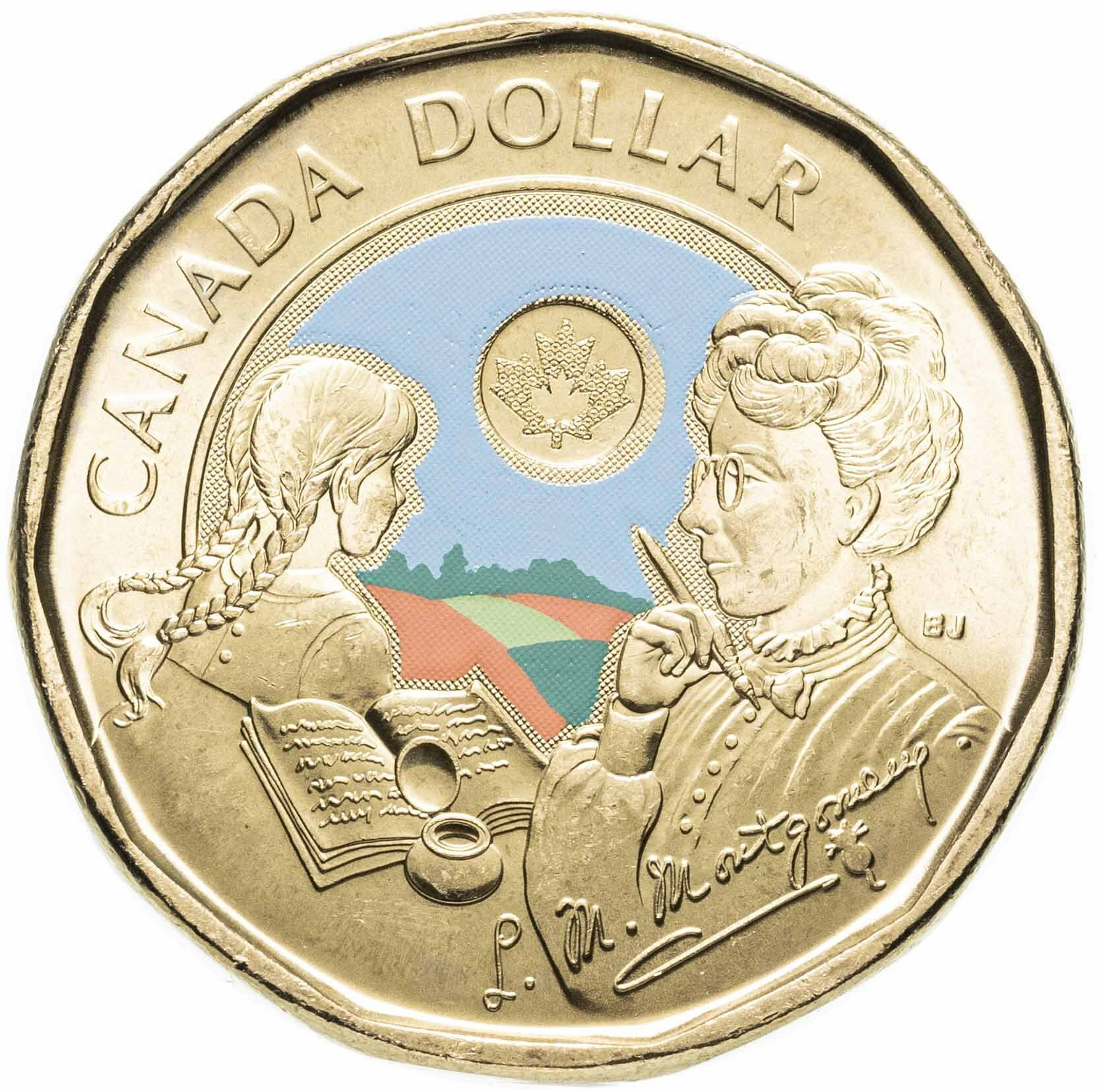 Канада 1 доллар 2024 "150 лет со дня рождения Люси Мод Монтгомери" цветная, Сталь, в сохранности UNC
