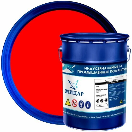 Эмаль Мицар ХВ-124, 5 кг, красный