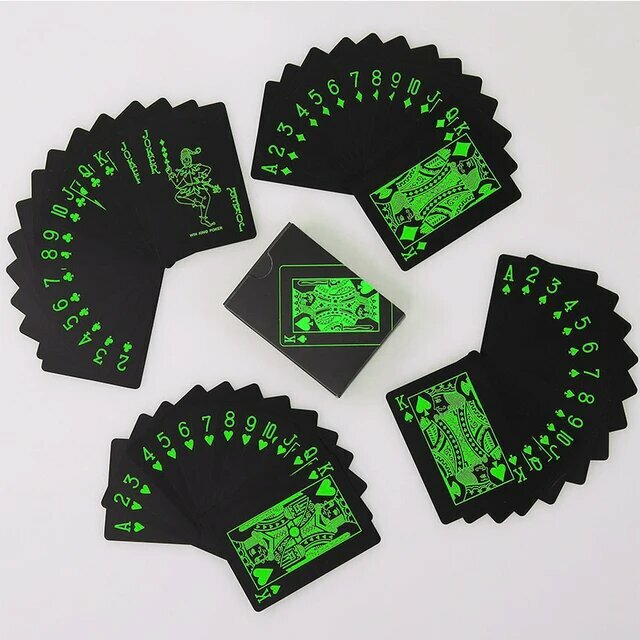 Пластиковые игральные карты QzeUpwardSpirit 54 шт. Зеленый, Green