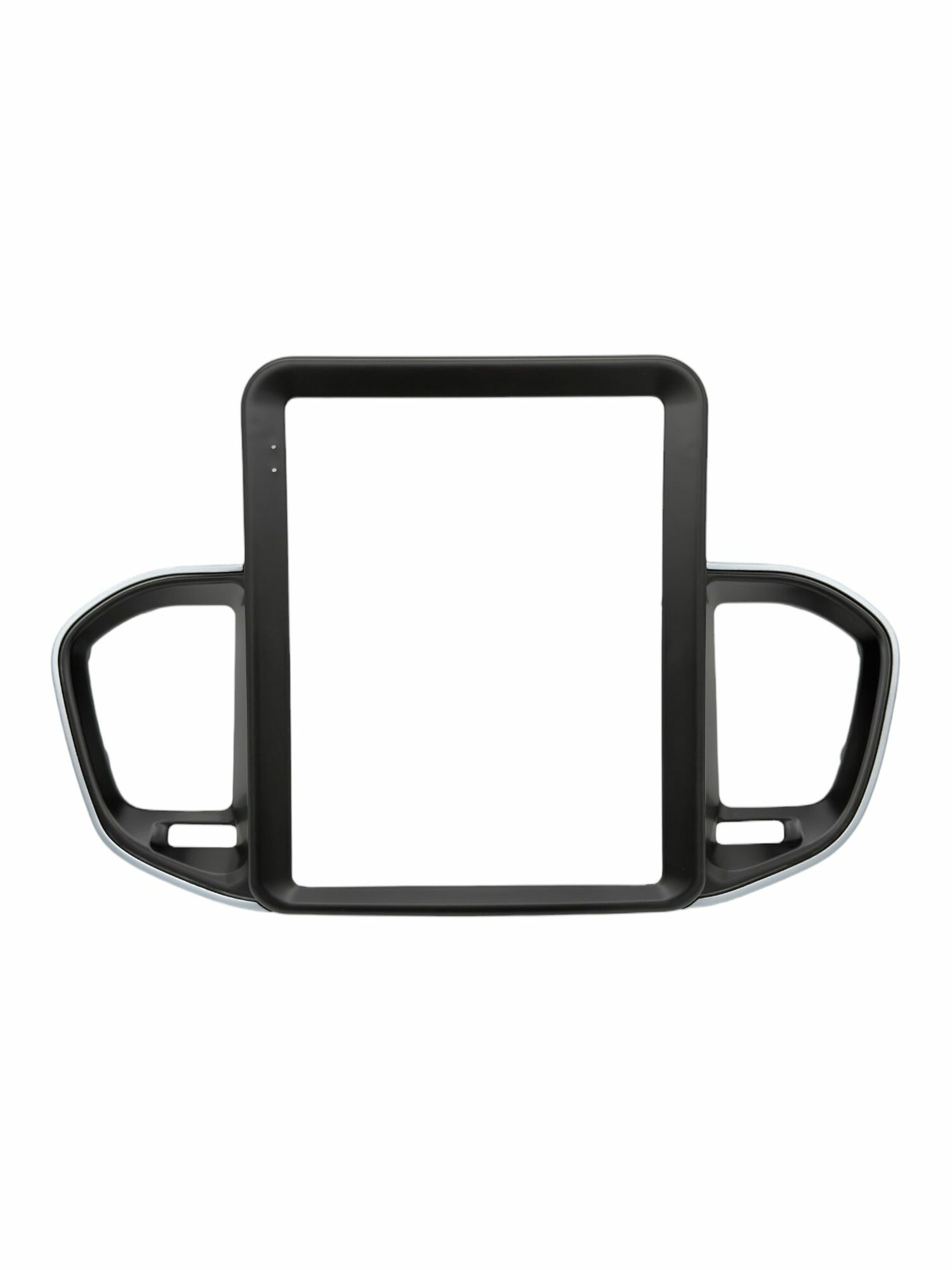 Переходная рамка для Лада Веста (Lada Vesta NG) 2023+ 9.7 дюймов, черно-серебристая