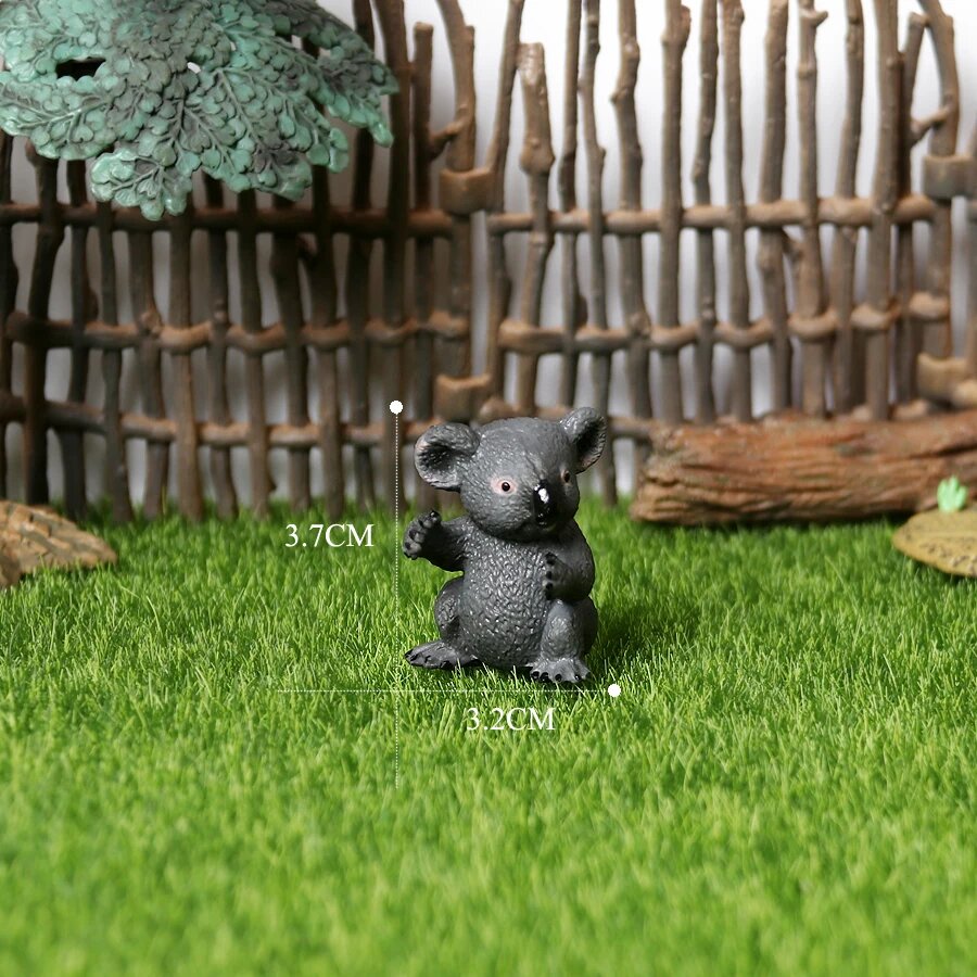 Австралийские фигурки животных из ПВХ LADOFIGURES Серый, Koala -5
