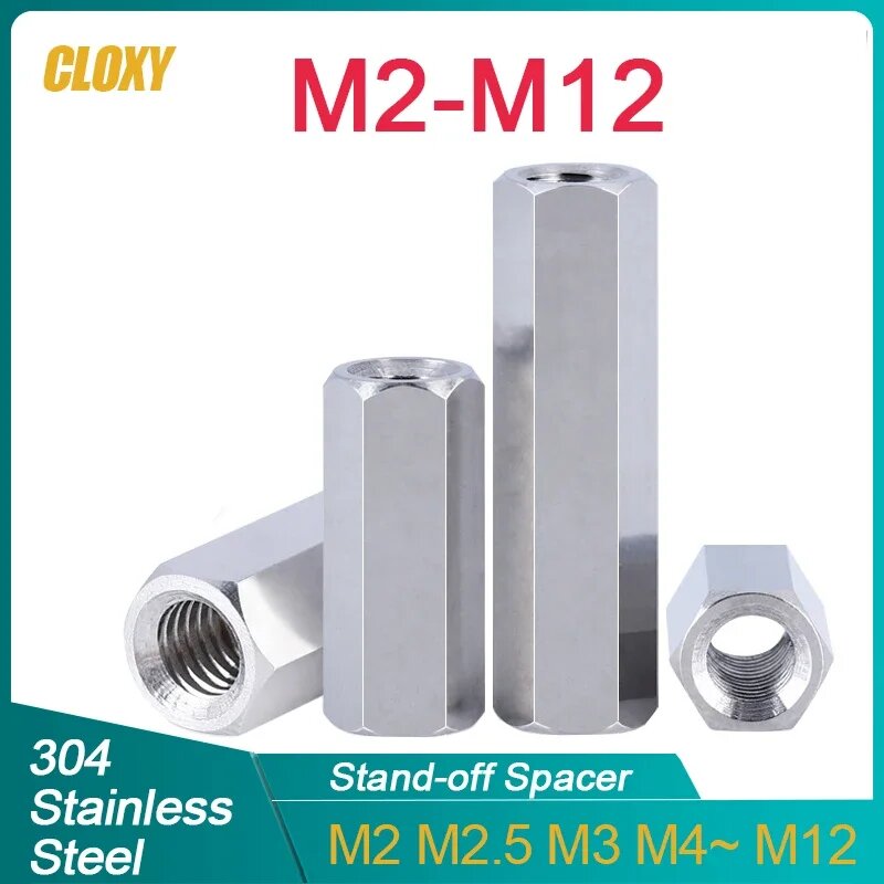 CLOXY Болты из нержавеющей стали 304 с шестигранной гайкой M2-M12 M4 (10pcs), 20mm