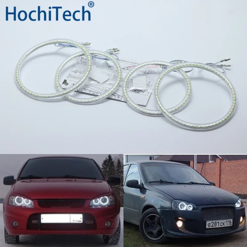 Ультра яркий SMD белый фотоэлемент с кольцом в виде ангельских глаз, дневные строки, дневные строки, дневные ходовые огни для Lada Kalina 1119 1118 1117 119 117-2005