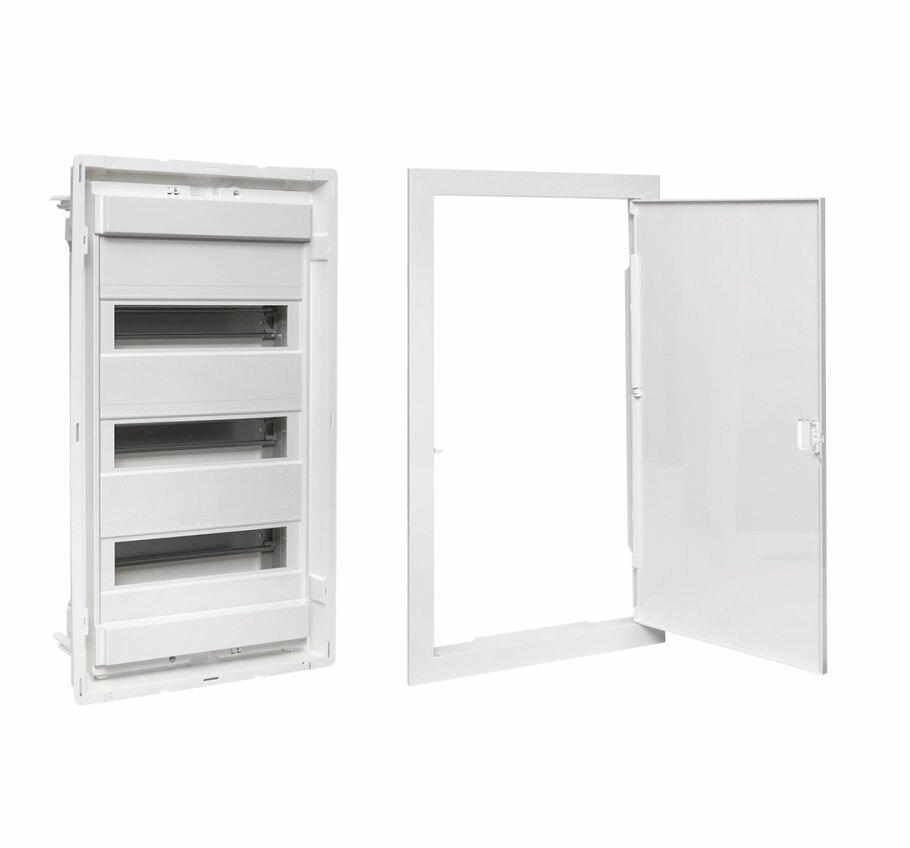 Щит силовой встраиваемый "Nova" (с DIN-рейками) 36 модулей IP40 EKF с дверью пластиковой для щита "Nova" 3 габарит IP40 EKF