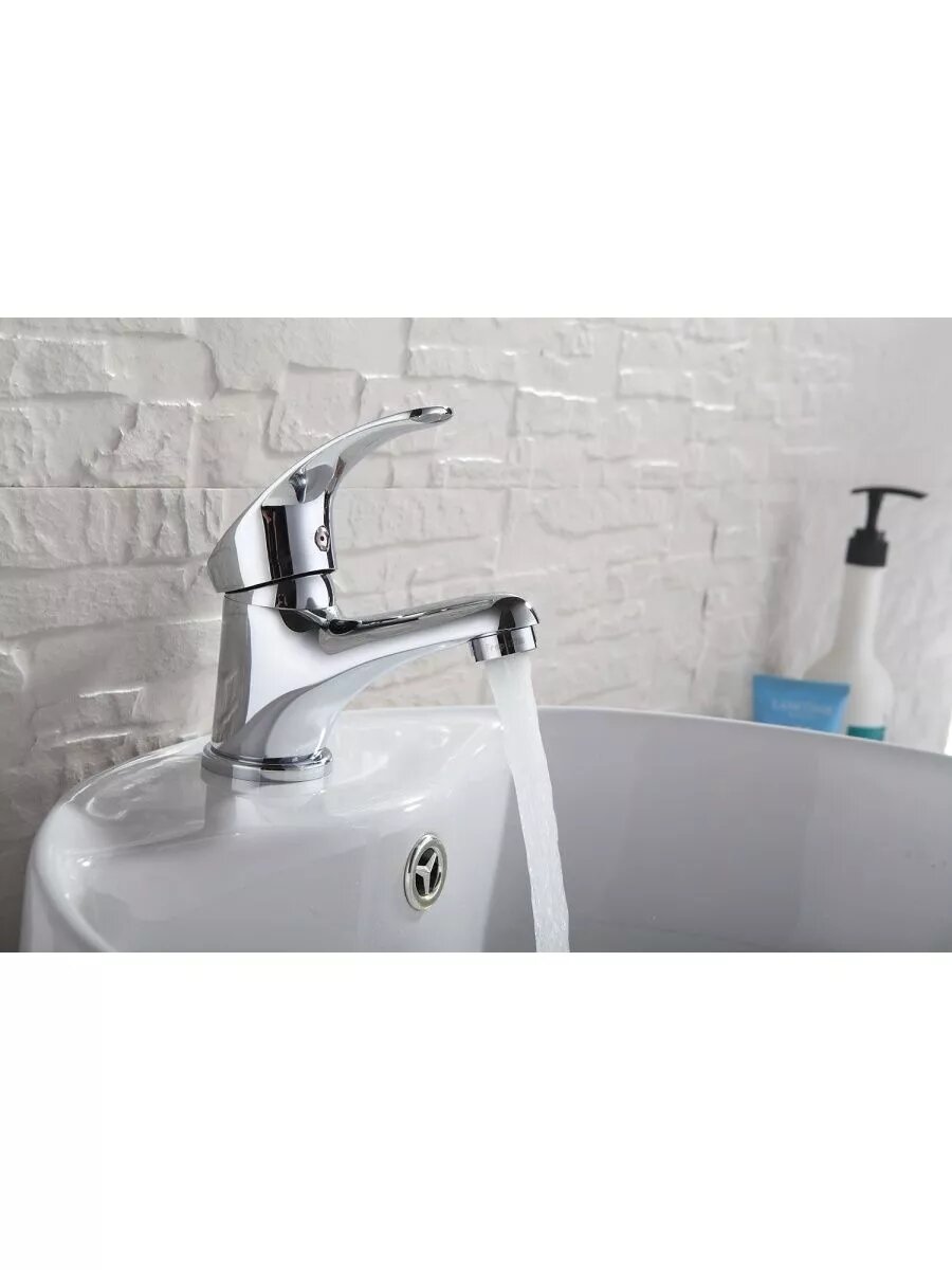 Смеситель для раковины Frap F1036, латунь, силумин, серебристый, с гибкой подводкой