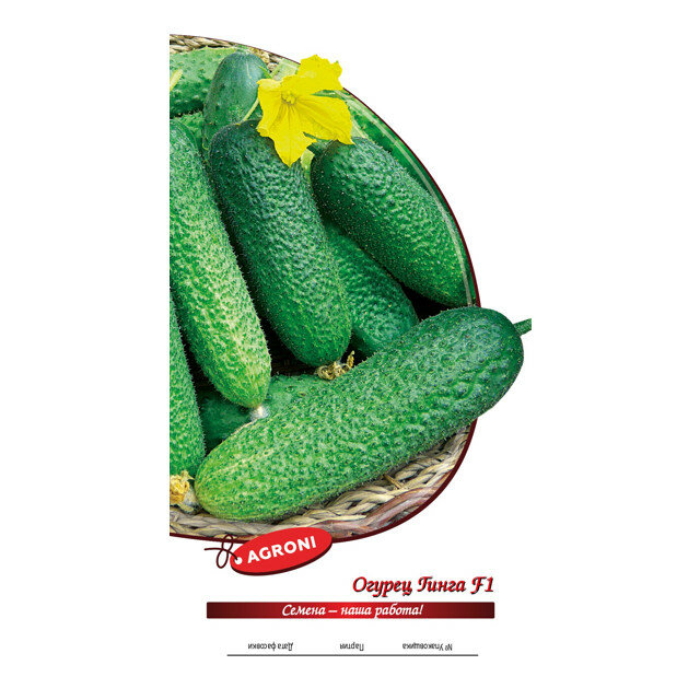 Семена огурца Гинга агрони F1 0,3 г - раннеспелый гибрид для тепличного и открытого грунта