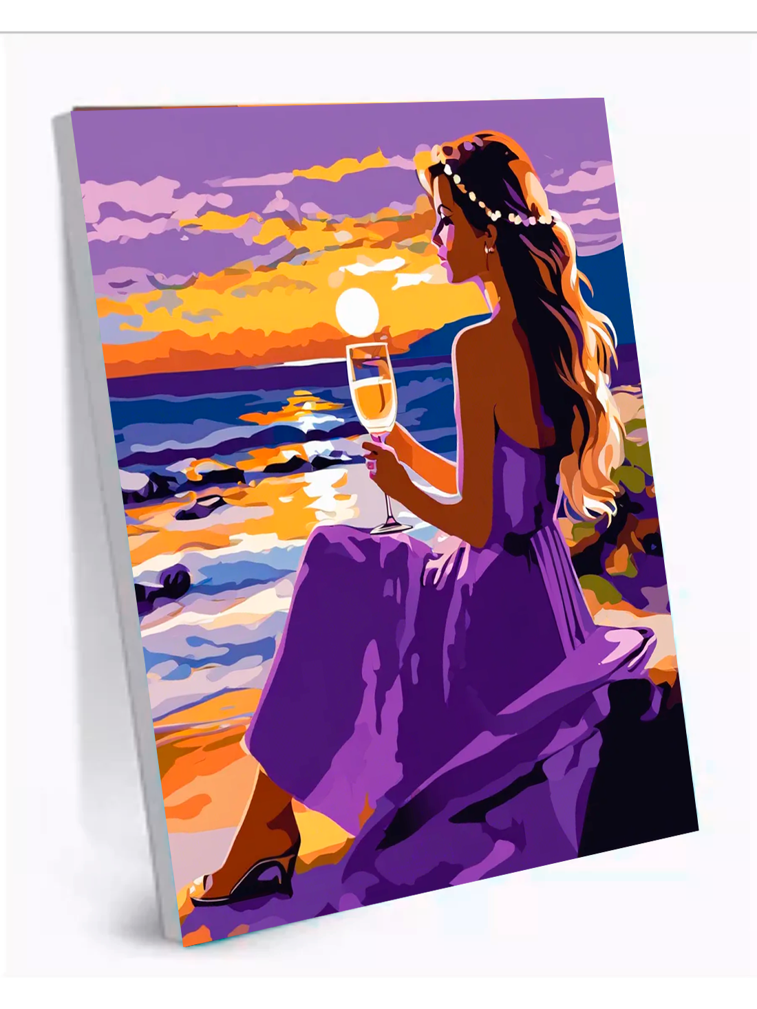 Картина по номерам "Девушка и море" 40х50 см, хлопковый холст на подрамнике, акрил, АртТойс