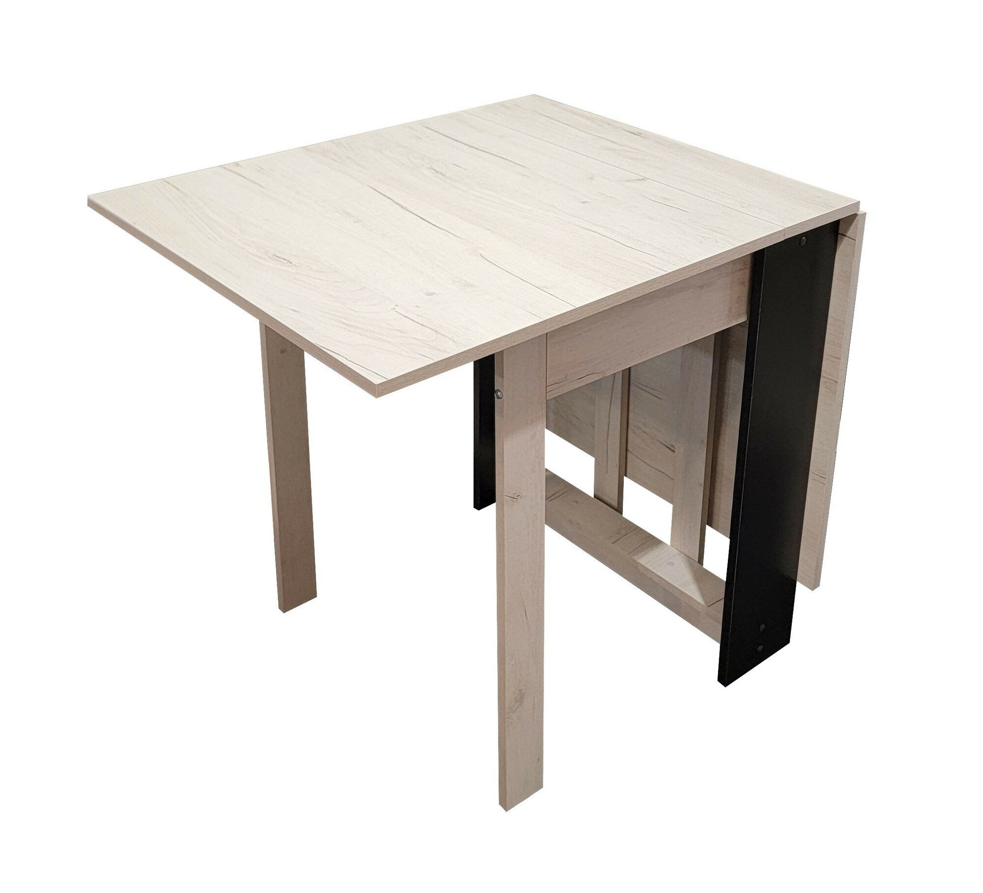 Стол-книжка с полкой ЛДСП 65х18/135х74 см, Крафт белый/Черный