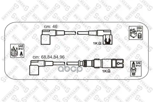 К-кт проводов! MB W201 1.8-2.3 82-92/W124 2.0/2.3 M102 85-92 Stellox арт. 1038248SX