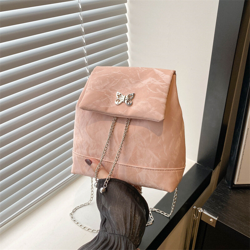 Сумка, искусственная кожа, с бабочкой, для мобильного телефона, розовая, лето 2024