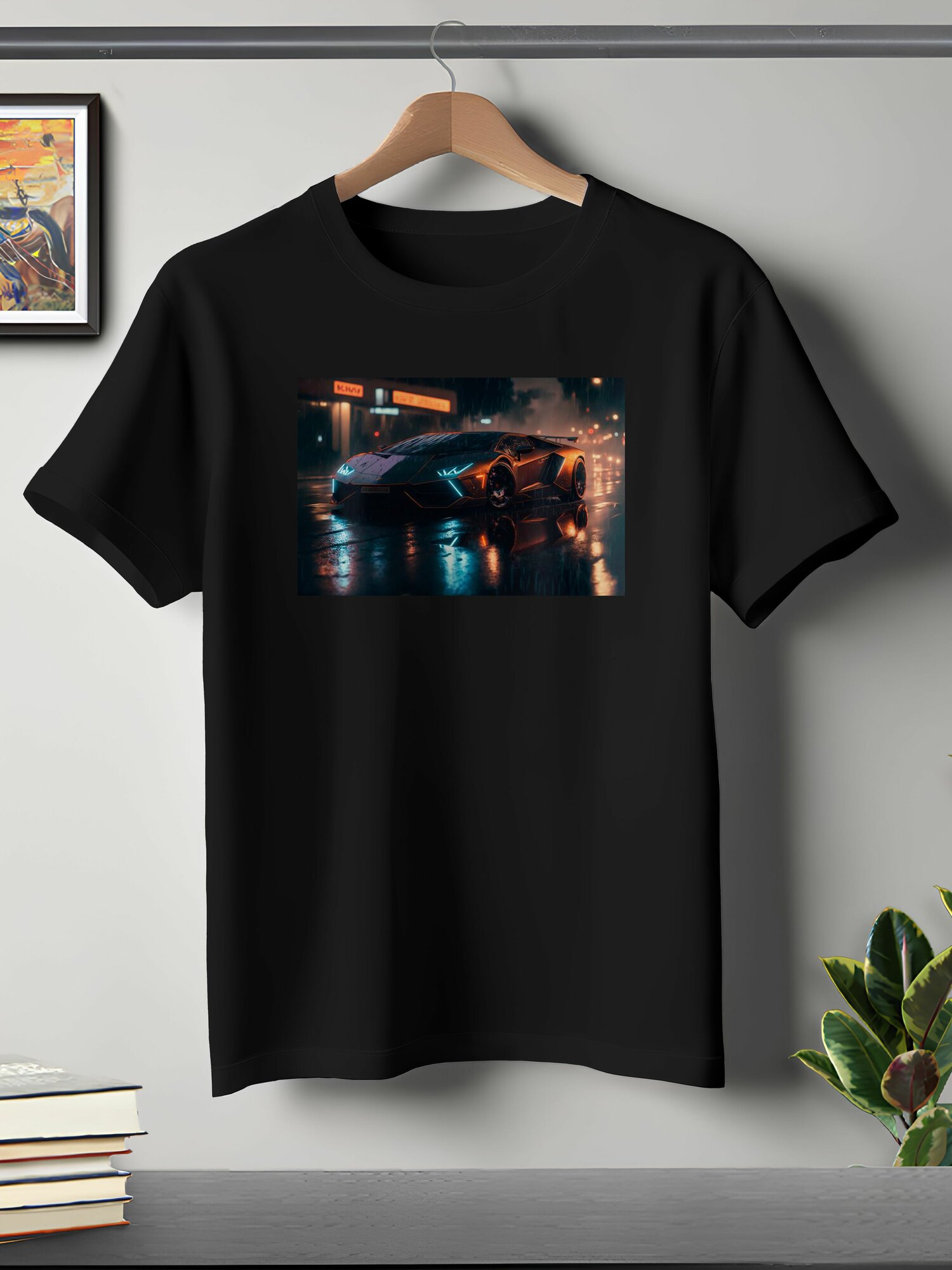 Футболка  Детская ONEQ 128 (8-9) размер с принтом Машина, черная